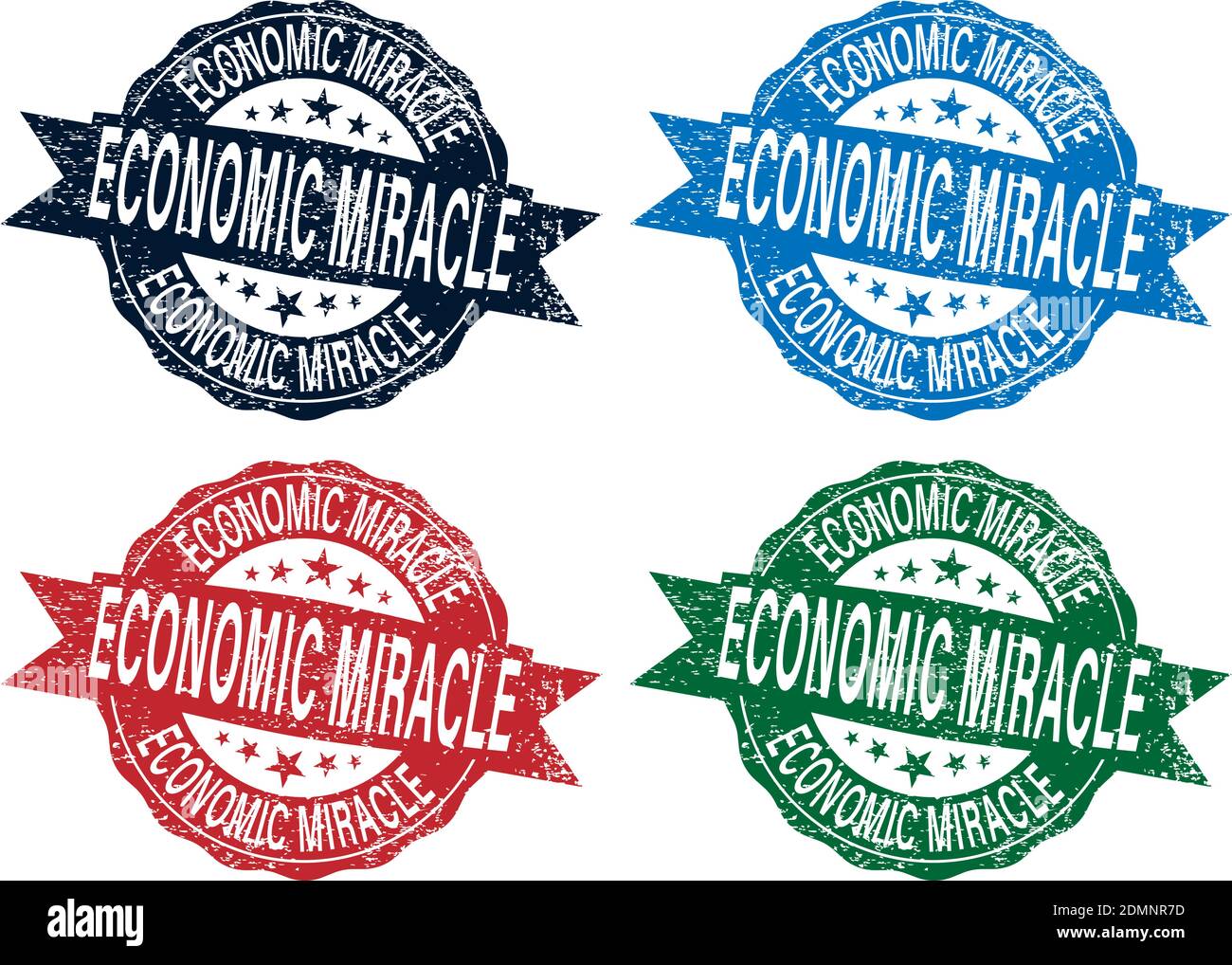 Grunge rubber stamps with the text economic miracle and economic crisis ...