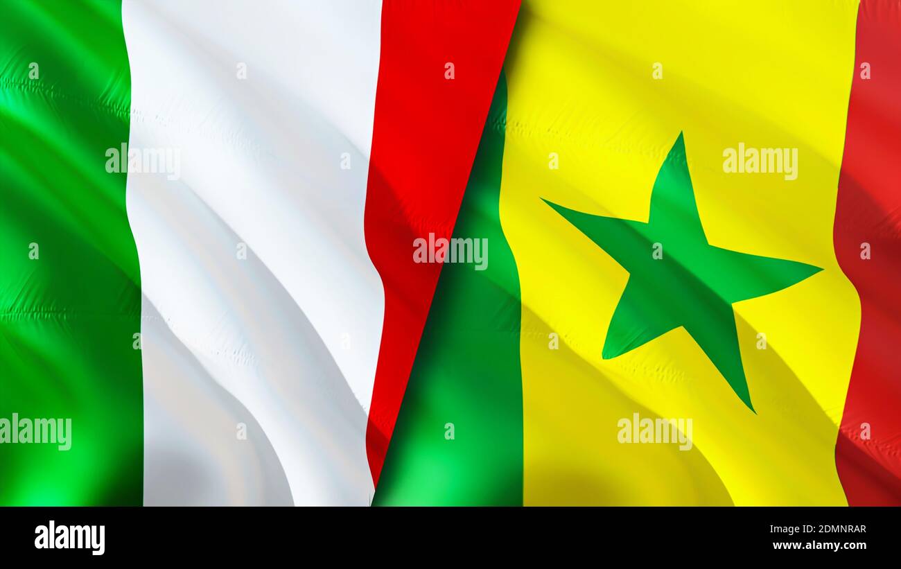Italy and Senegal flags. 3D Waving flag design. Italy Senegal flag ...