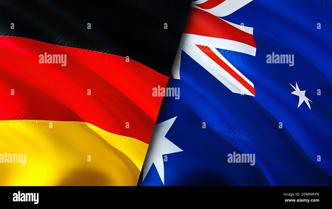 Germany and Australia flags. 3D Waving flag design. Germany Australia ...
