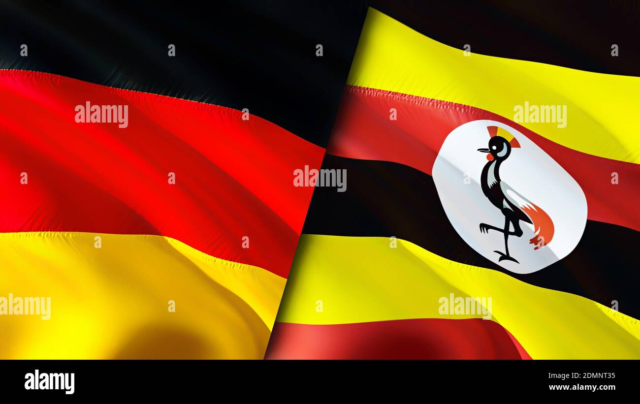 Germany and Uganda flags. 3D Waving flag design. Germany Uganda flag ...