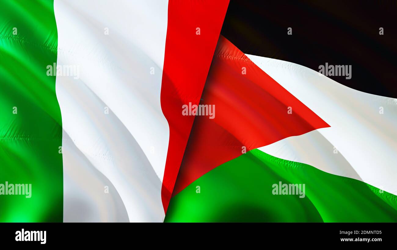 Italy and Jordan flags. 3D Waving flag design. Italy Jordan flag ...