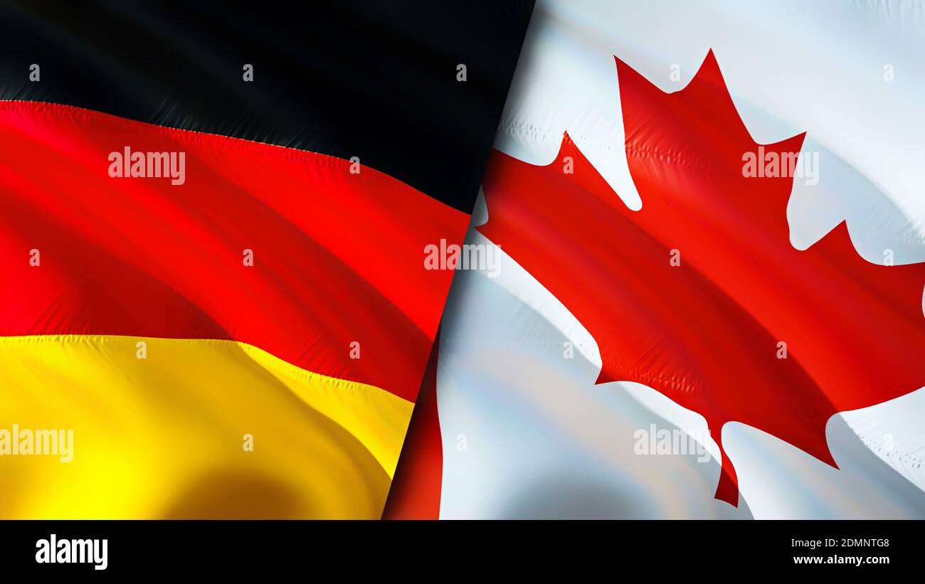 Germany and Canada flags. 3D Waving flag design. Germany Canada flag ...
