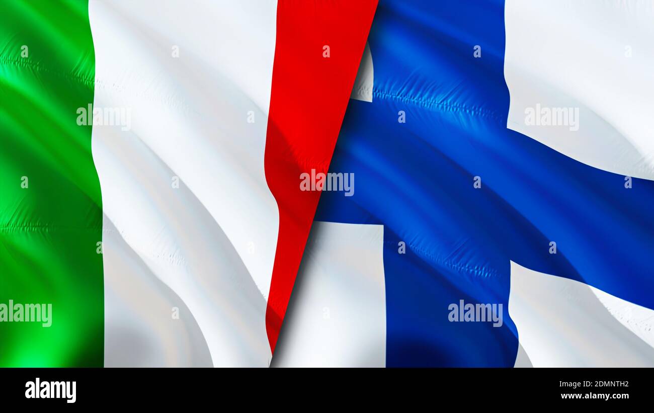 Italy and Finland flags. 3D Waving flag design. Italy Finland flag ...