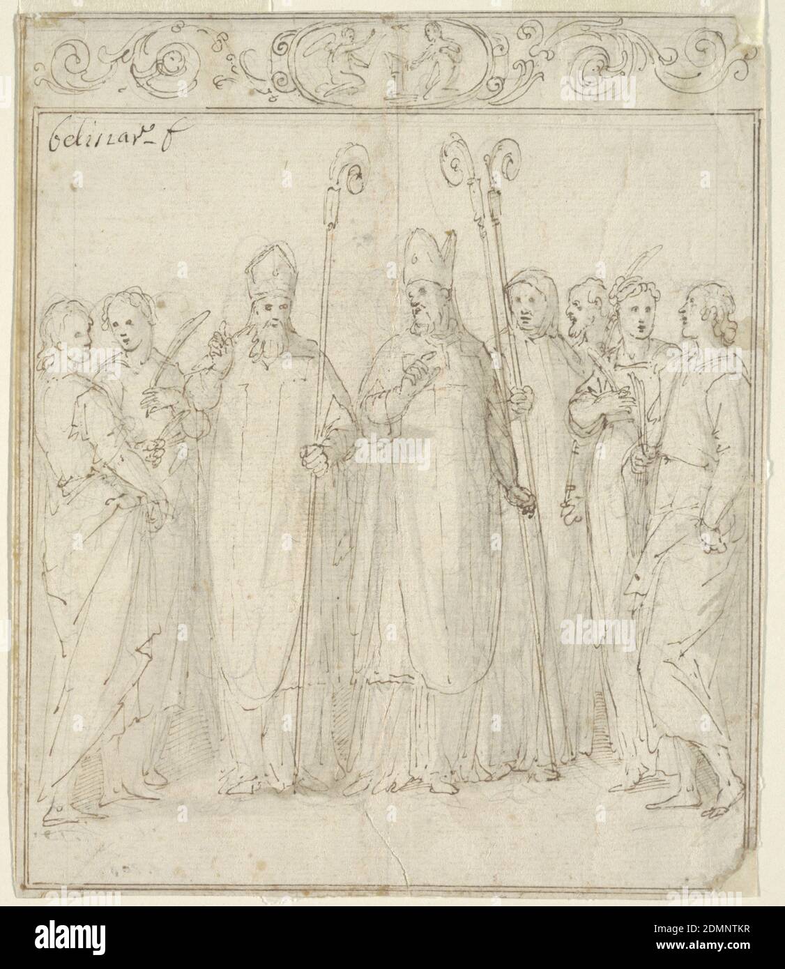 Saints standing within ornamental border hi-res stock photography and ...