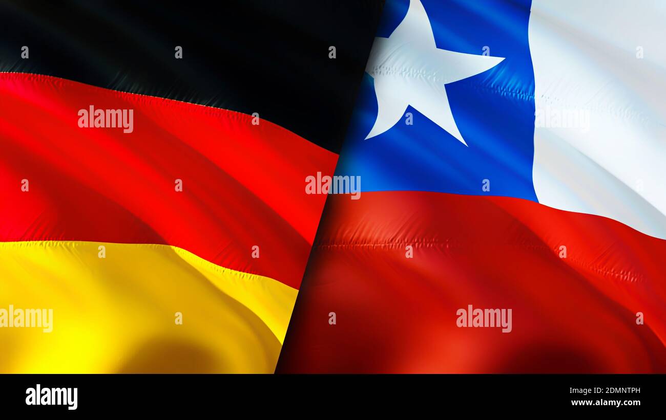 Germany and Chile flags. 3D Waving flag design. Germany Chile flag ...