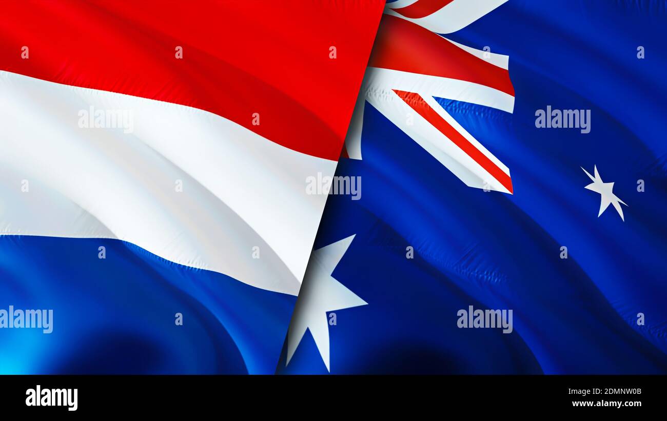 Netherlands and Australia flags. 3D Waving flag design. Netherlands ...