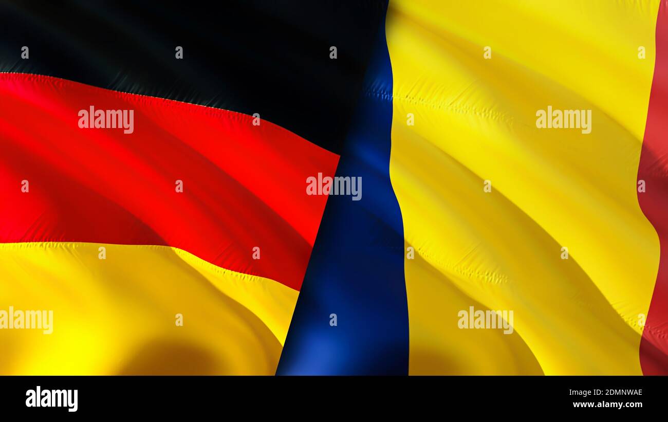 Germany and Chad flags. 3D Waving flag design. Germany Chad flag ...