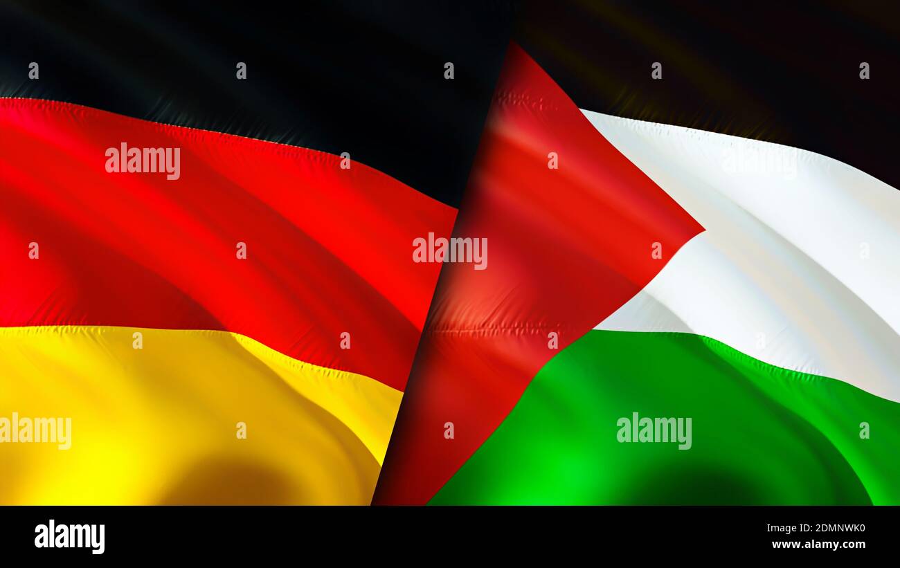 Germany and Palestine flags. 3D Waving flag design. Germany Palestine ...