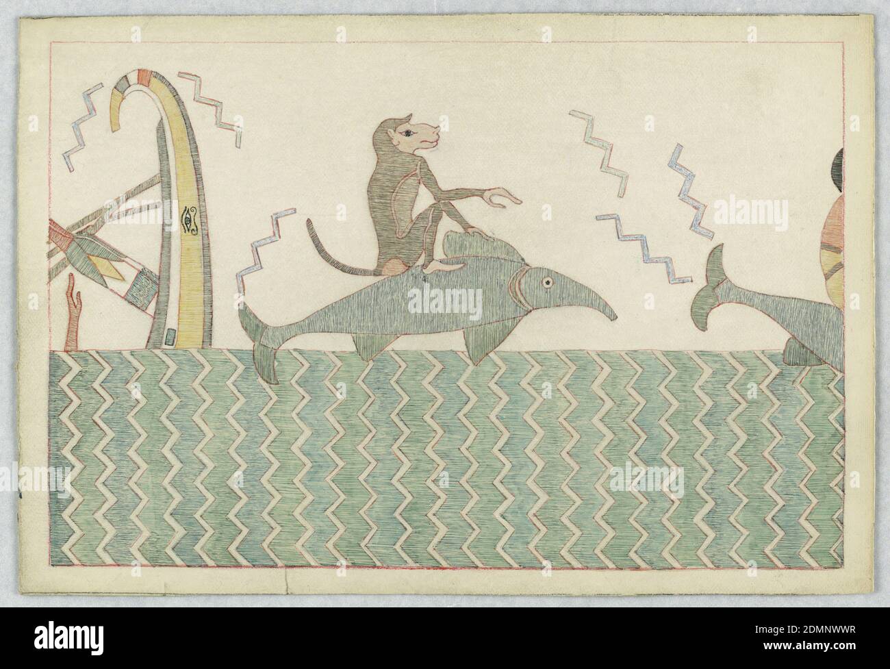 The Monkey and the Dolphin, Illustration for Aesop's Fables, Victor ...