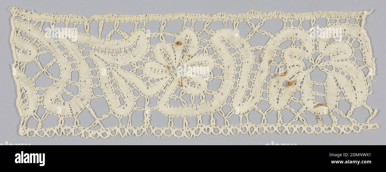 Band, Medium: linen Technique: bobbin lace, continuous tape with bars ...