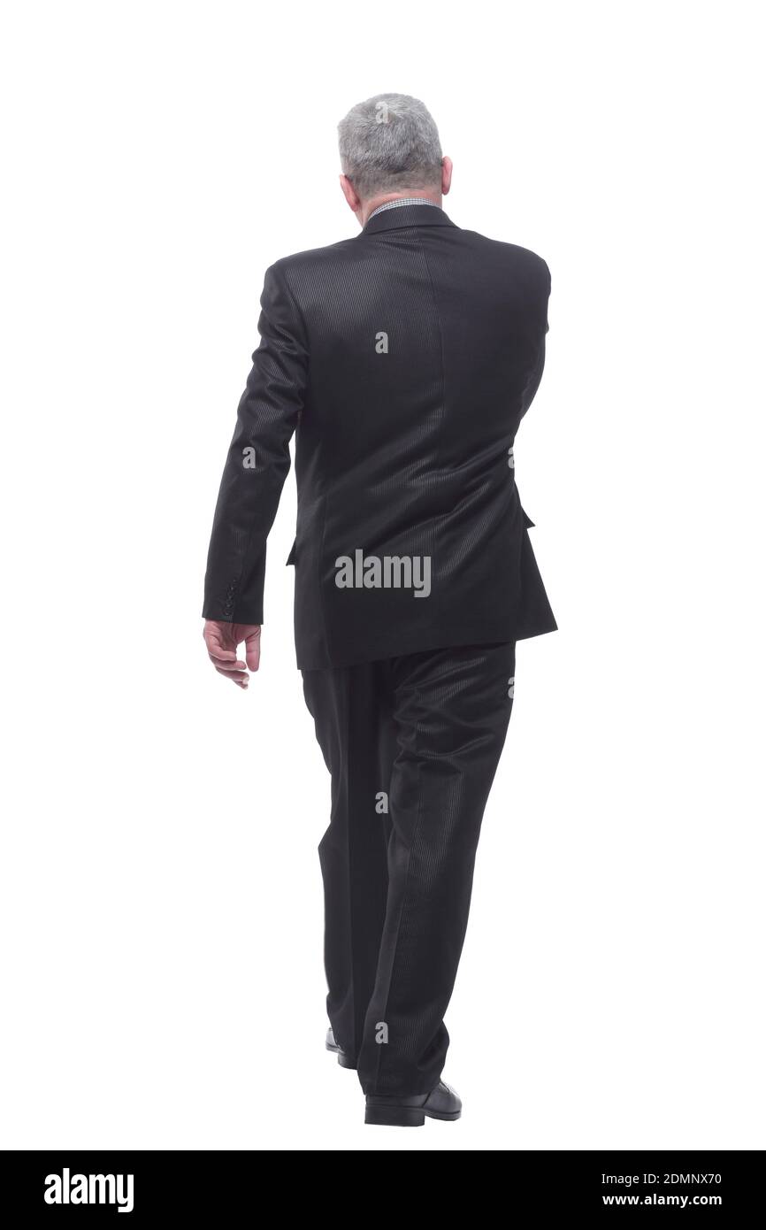 Back view business man walking isolated over white background Stock ...