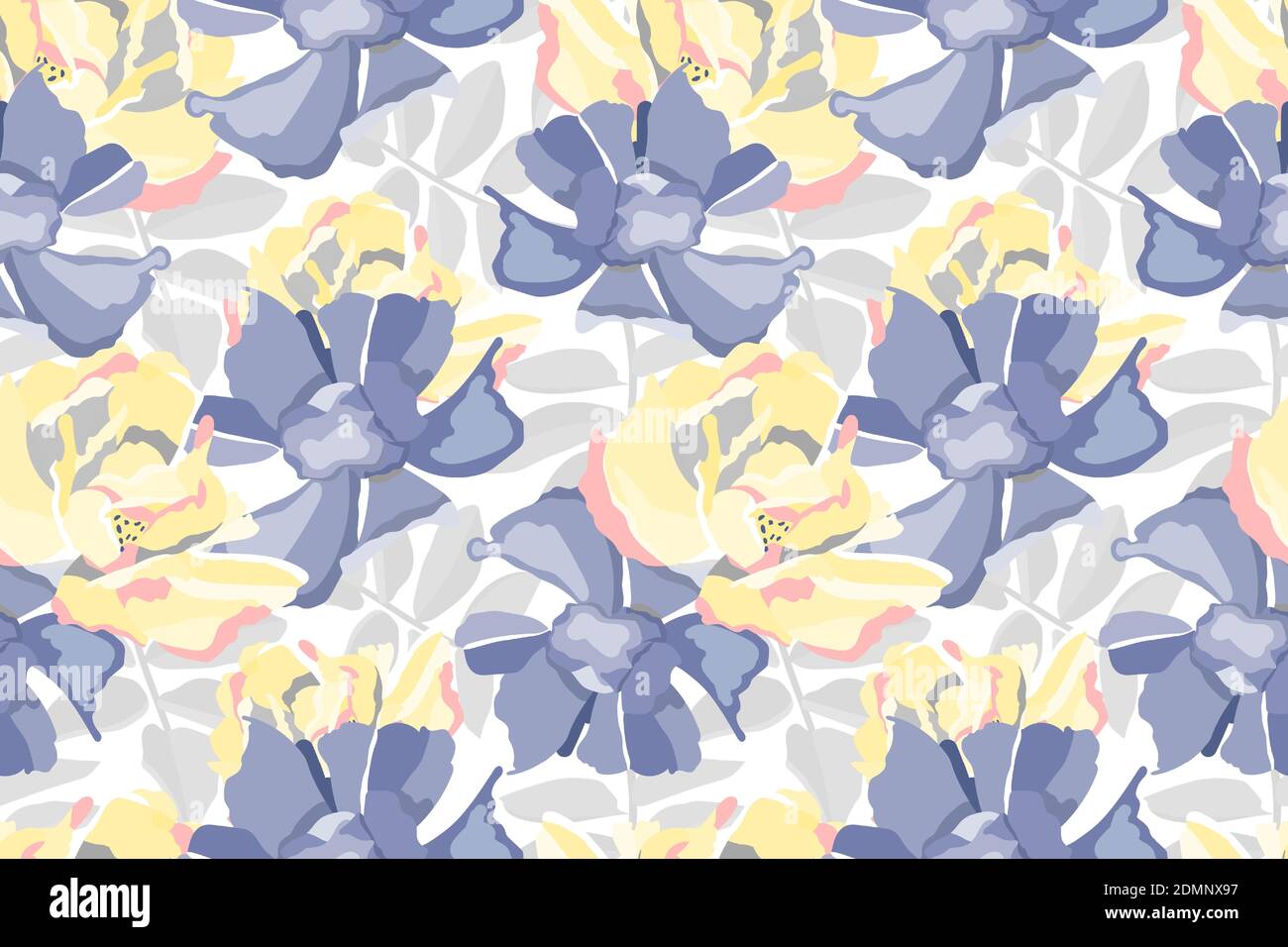 Vector floral seamless pattern. Pastel flower background Stock Vector ...