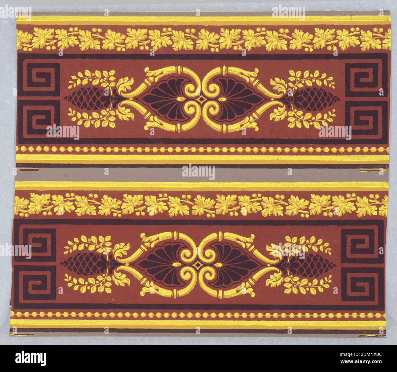 borders, Block-printed, handmade paper, Two borders printed side by ...