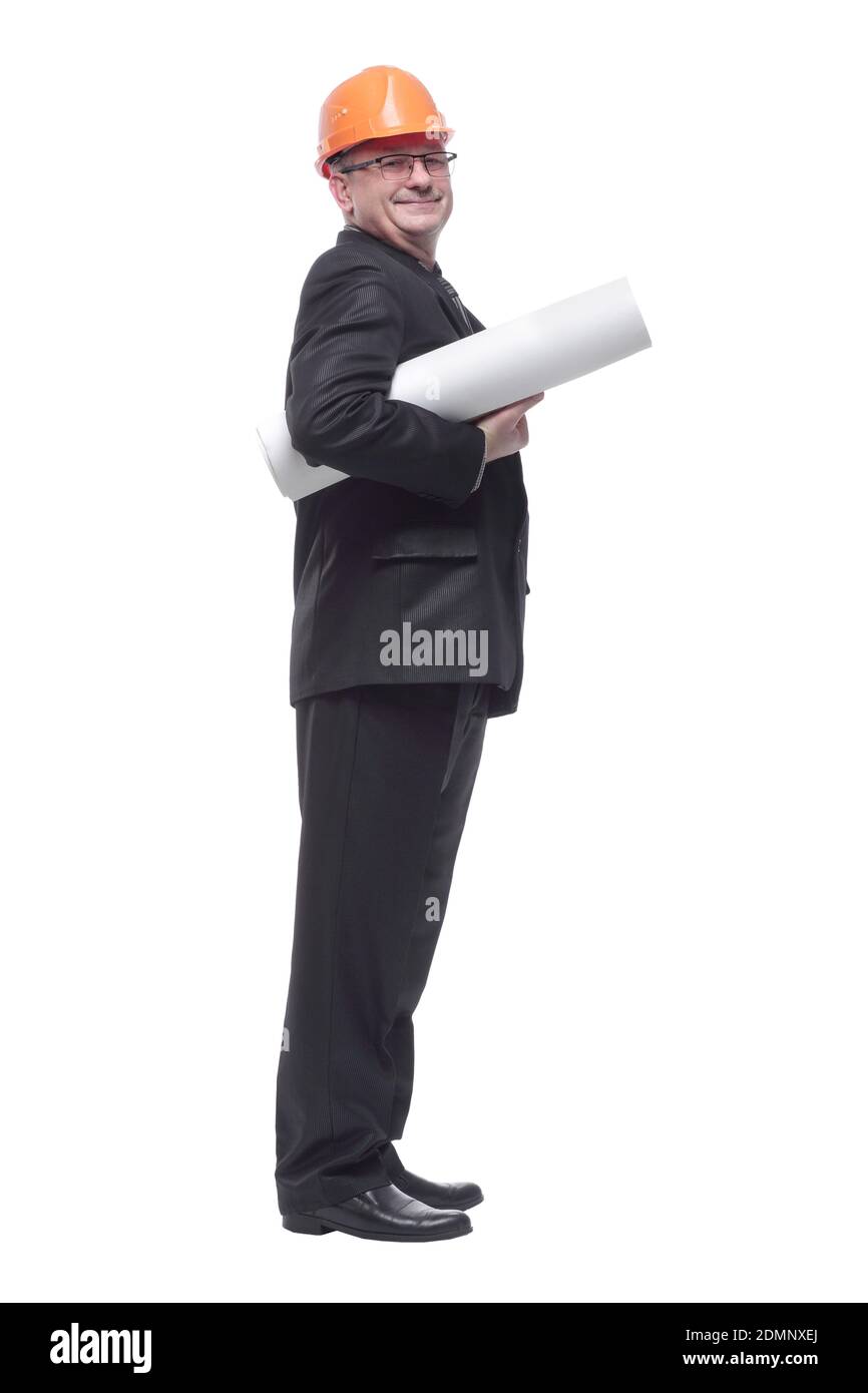 Professional architect looking blueprints building Cut Out Stock Images ...