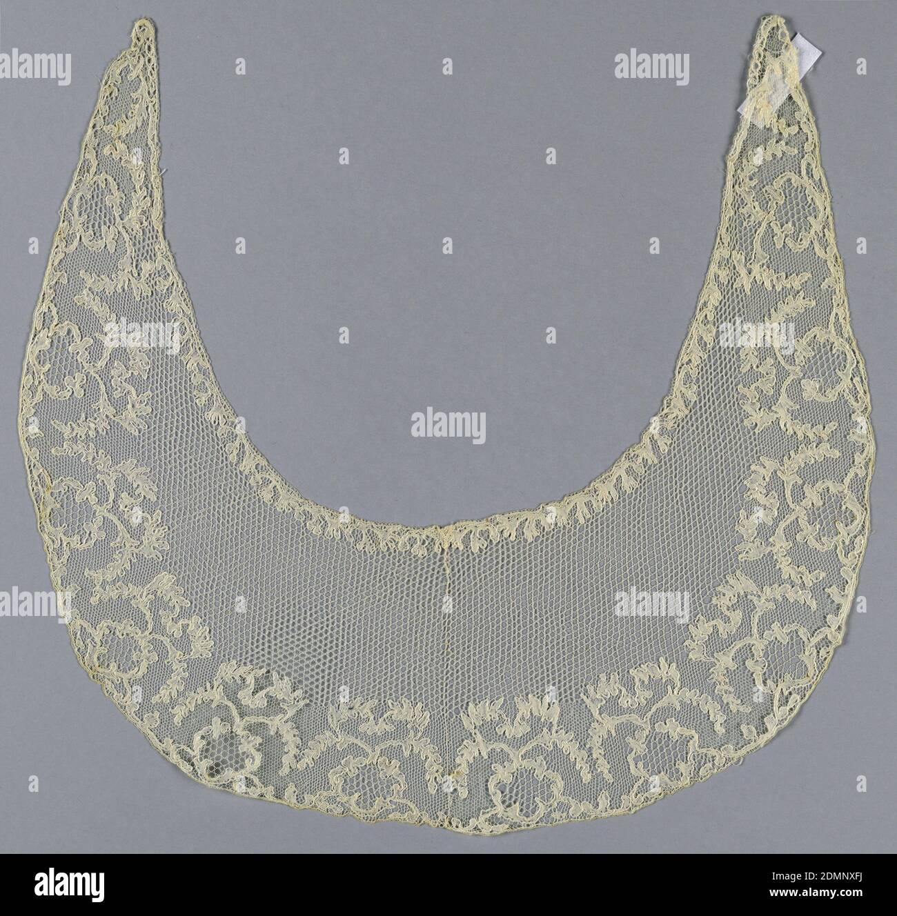 Collar, Medium: linen Technique: bobbin lace made in Lille style with ...