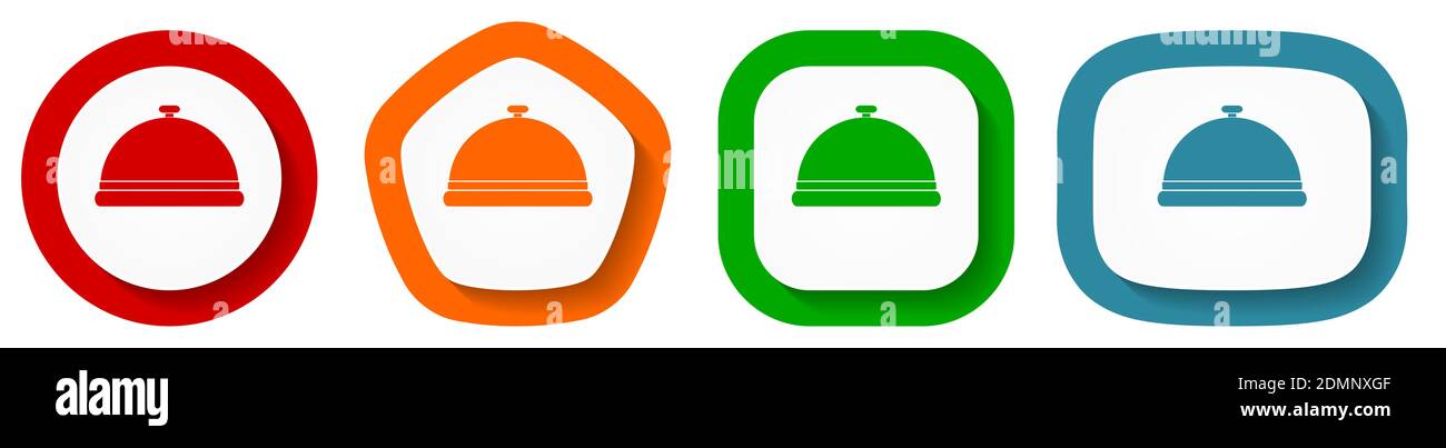 Restaurant vector icon set, food service flat design flat design ...