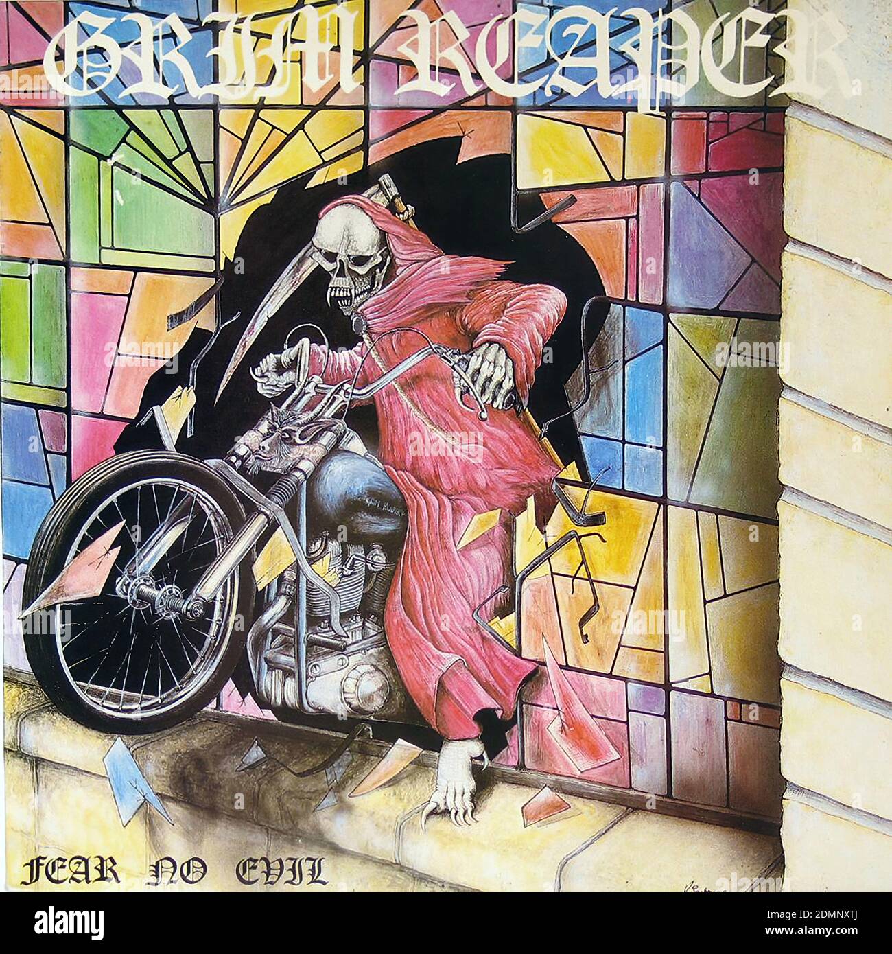 Grim Reaper Fear No Evil NWOBHM EBONY - Vintage Vinyl Record Cover Stock Photo - Alamy