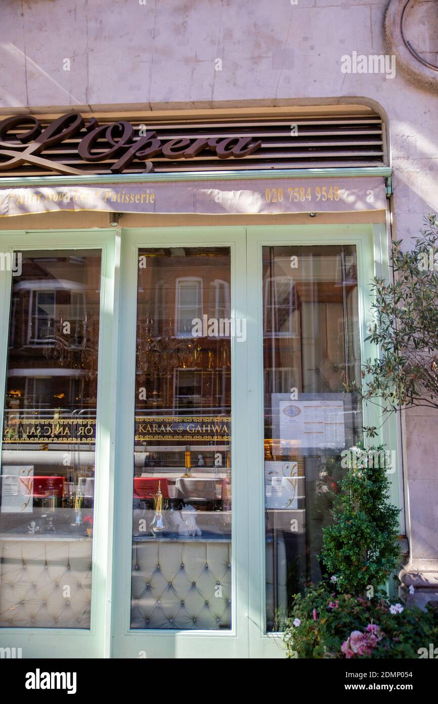 Front side of a pink British cafe Stock Photo - Alamy