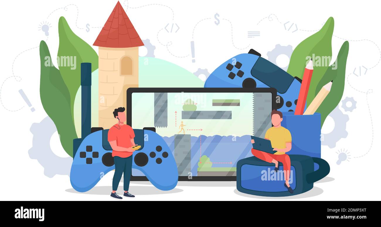 Game designer flat concept vector illustration Stock Vector Image & Art ...