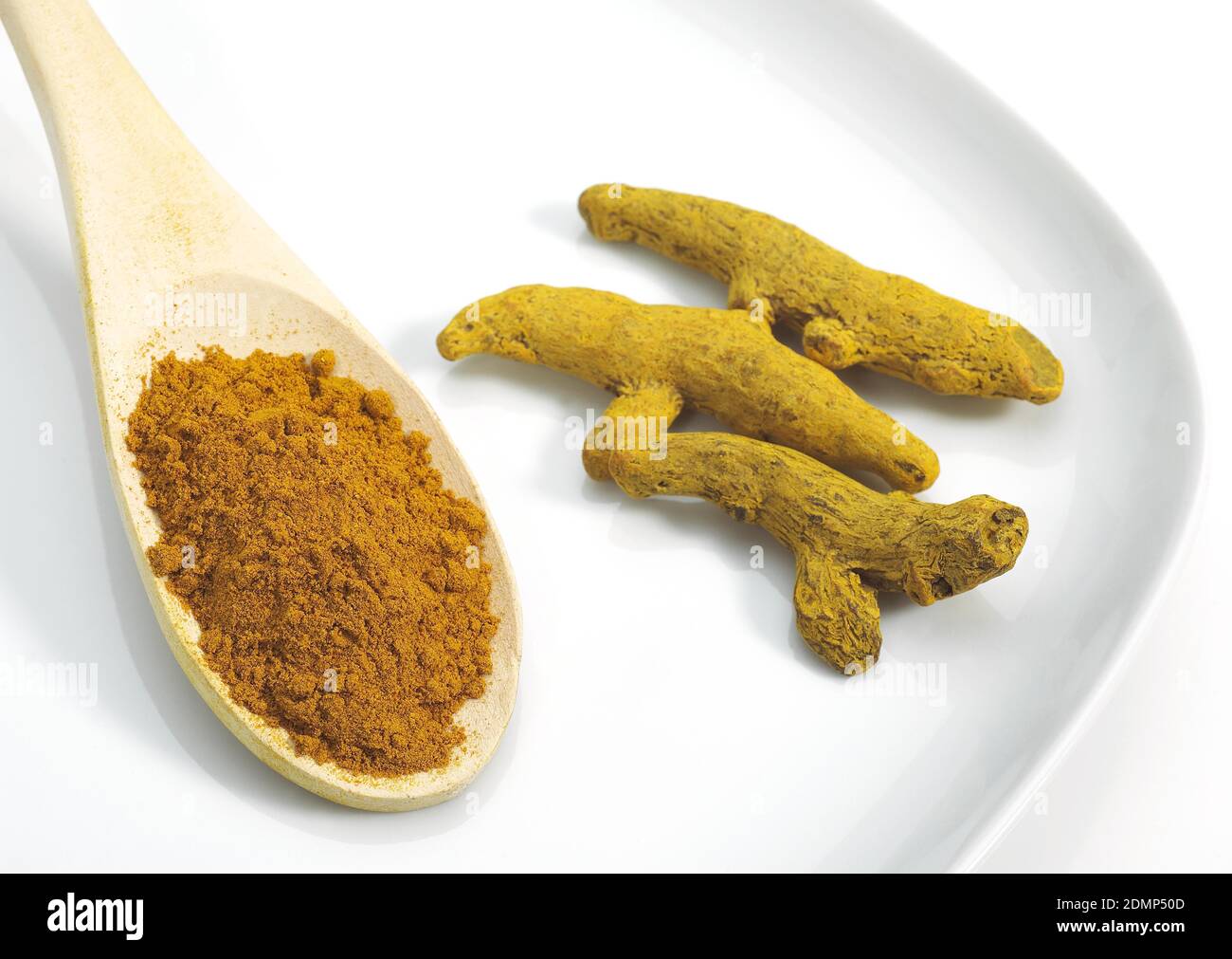 Root of Turmeric, curcuma longa, an Indian Spice against White ...