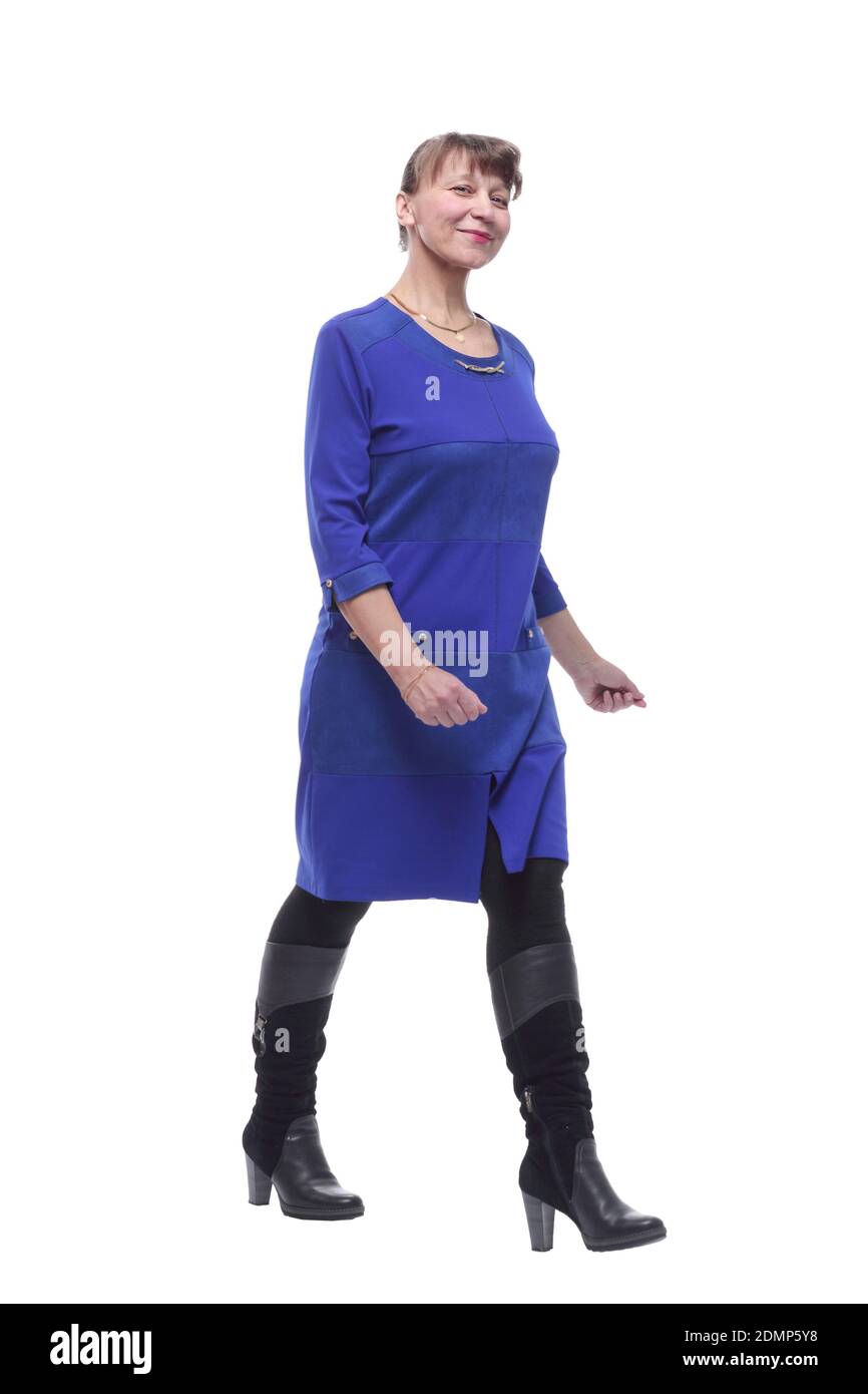 Woman walking towards the camera and smiling Stock Photo - Alamy