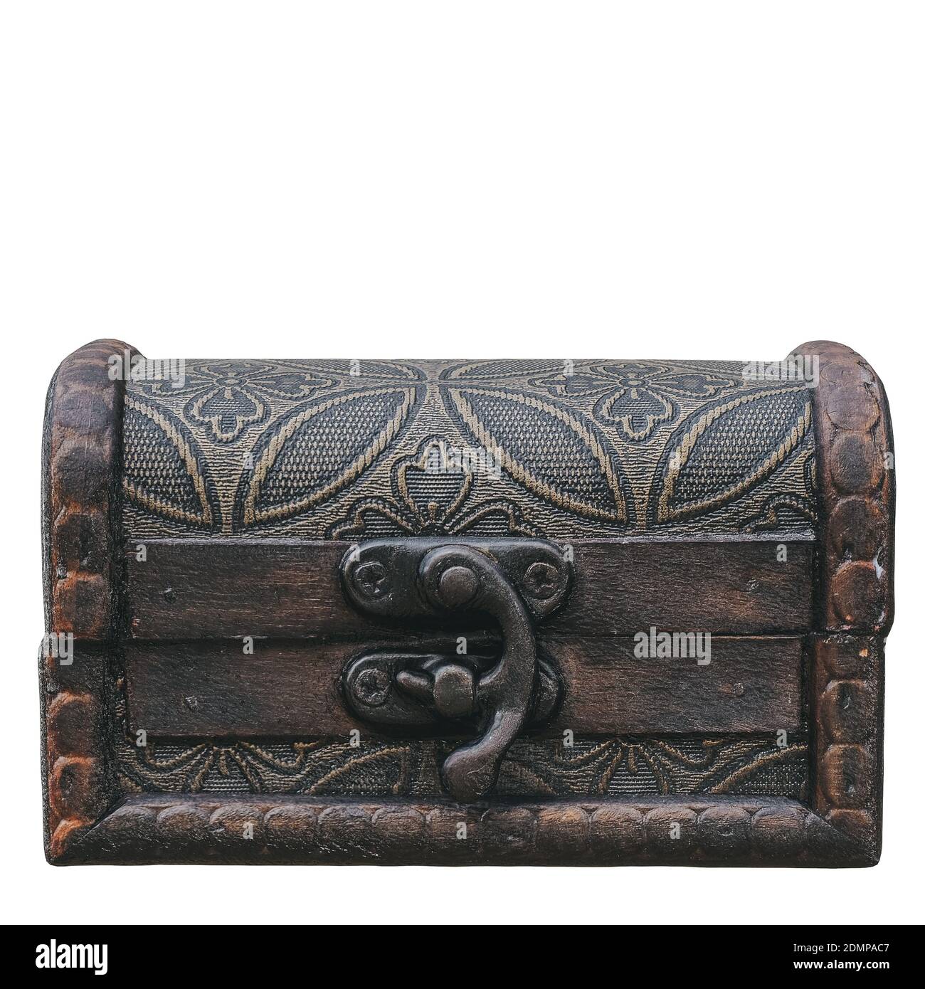 Small decorative wooden box on an isolated background. 3d rendering ...