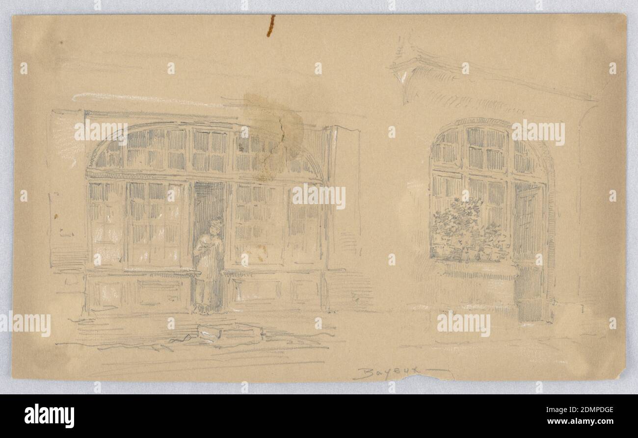 Sketch in Bayeux, Arnold William Brunner, American, 1857–1925, Graphite ...