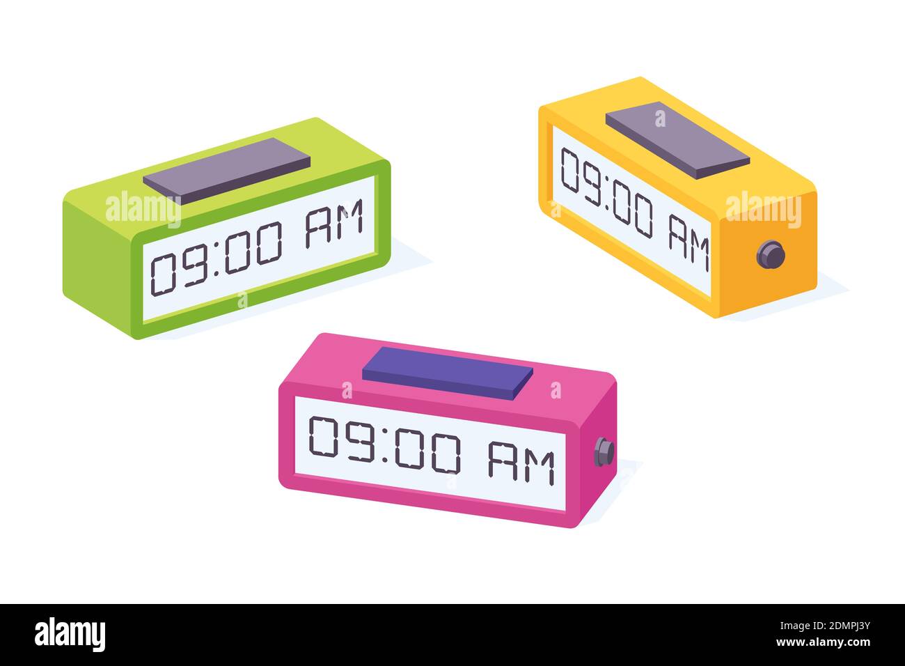 Digital alarm clock by bedside Stock Vector Images - Alamy