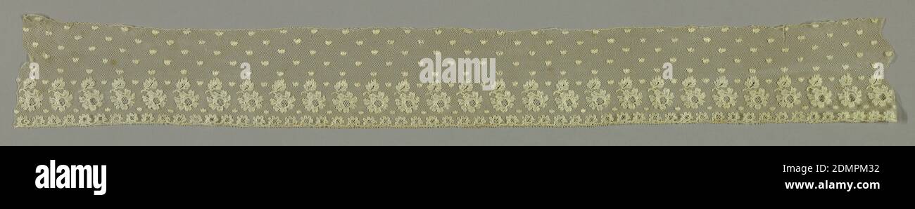 Border, Medium: linen Technique: bobbin lace, Mechlin style, Straight ...