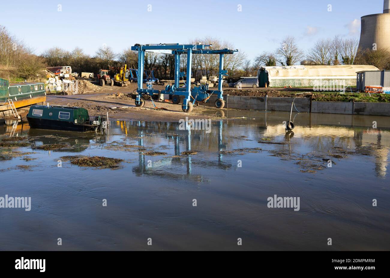 Large mobile boat crane on a slipway Stock Photo - Alamy