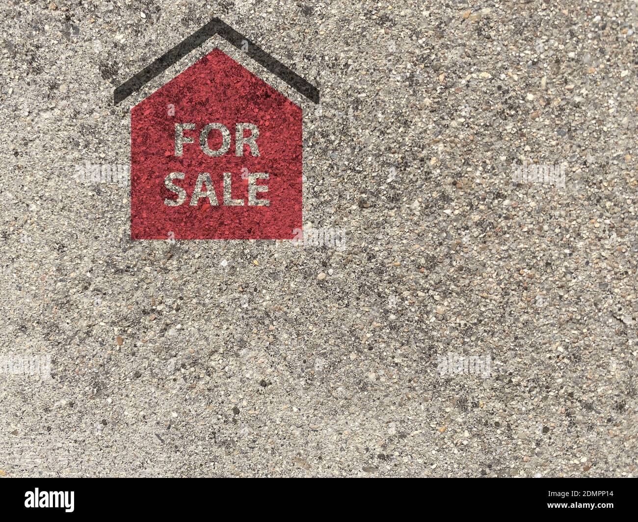 A house for sale sign on concrete wall Stock Photo - Alamy