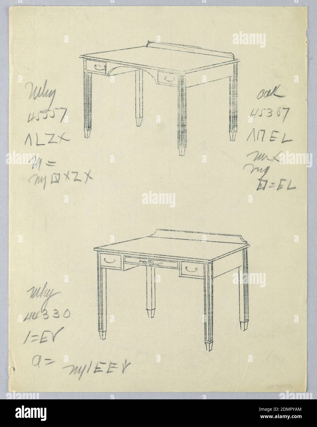 Tracings of Designs for Rectangular Writing Table #s 45557 and 44330 ...