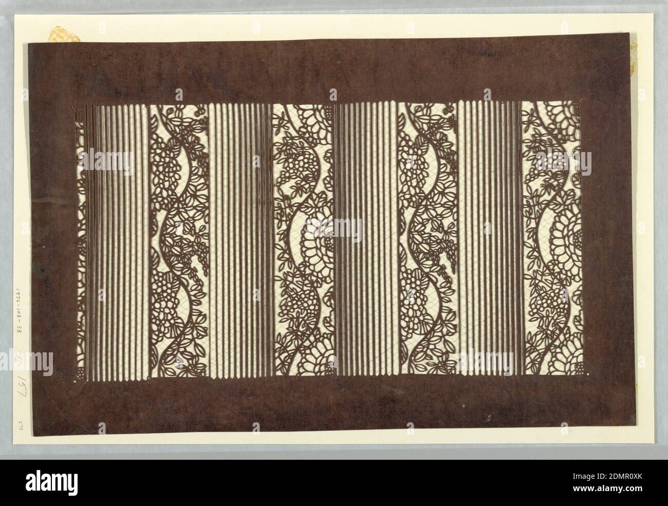 Undulating Bush Clover, Flowers and Stripes, Mulberry paper (kozo washi ...