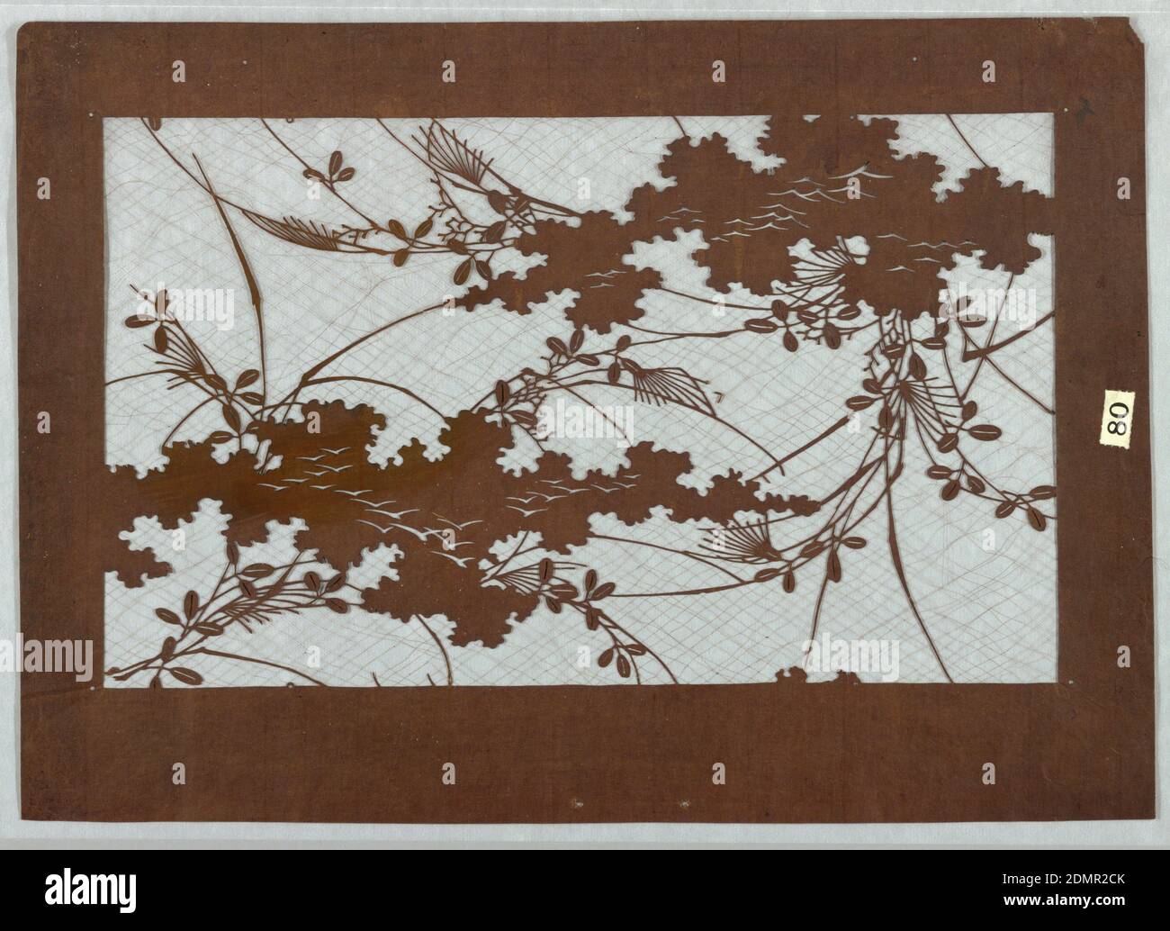 Bush Clover and Birds, Mulberry paper (kozo washi) treated with ...