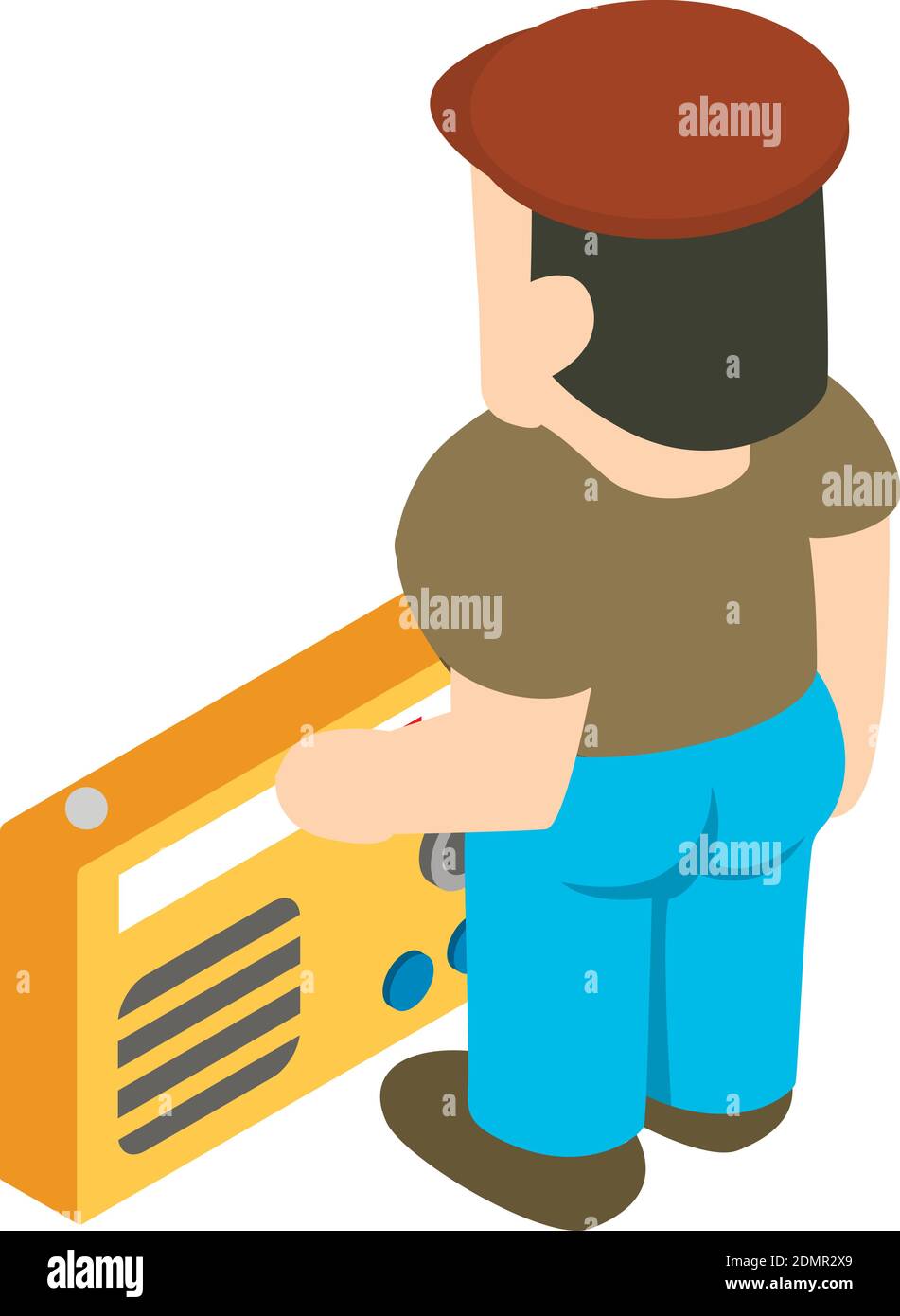 Radio listener icon. Isometric illustration of radio listener vector ...