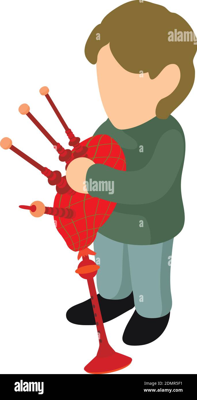 Bagpiper icon. Isometric illustration of bagpiper vector icon for web ...