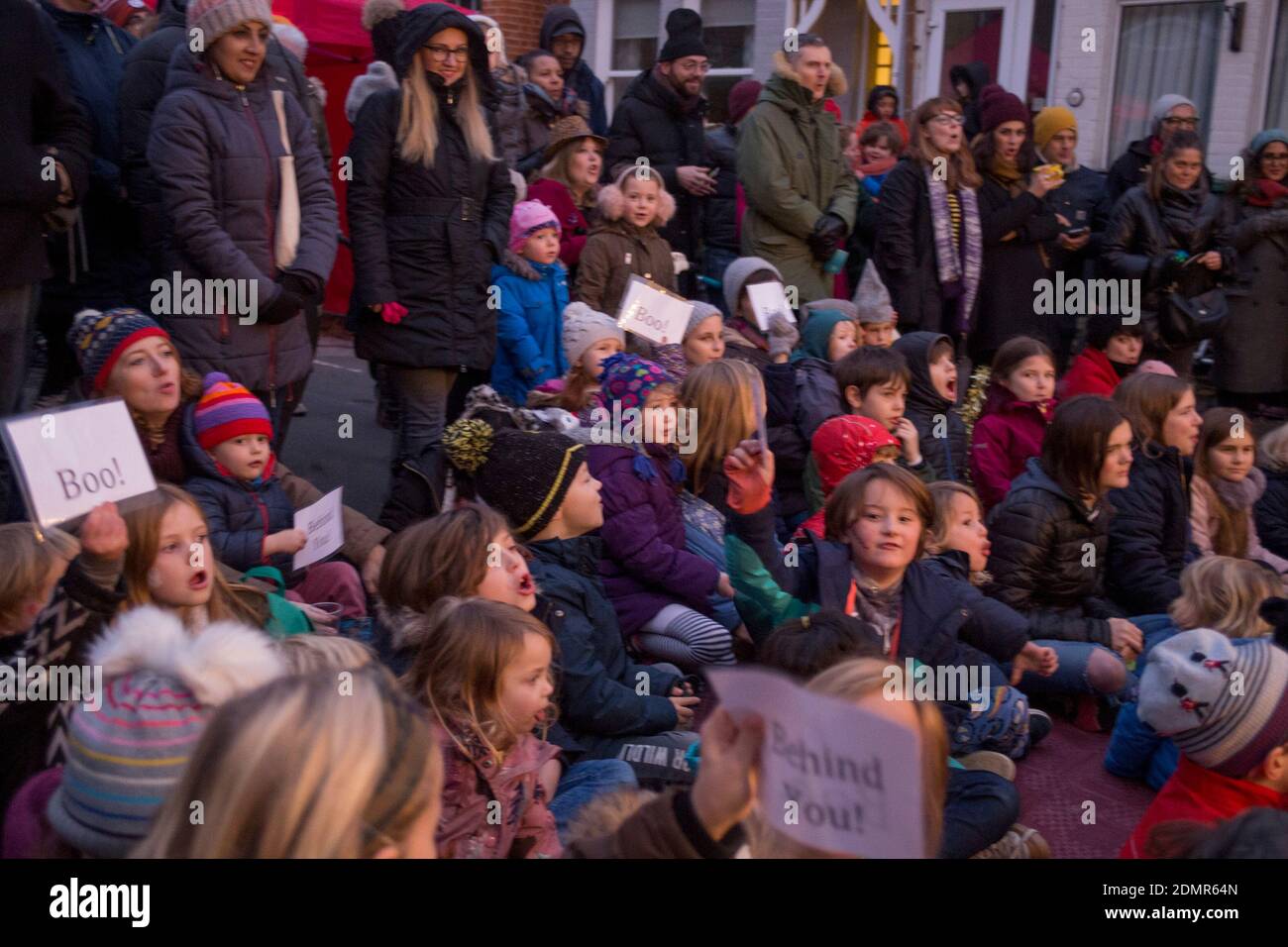 Pop-up Street Panto: The Scrooge. Walthamstow E17 2019 Stock Photo - Alamy