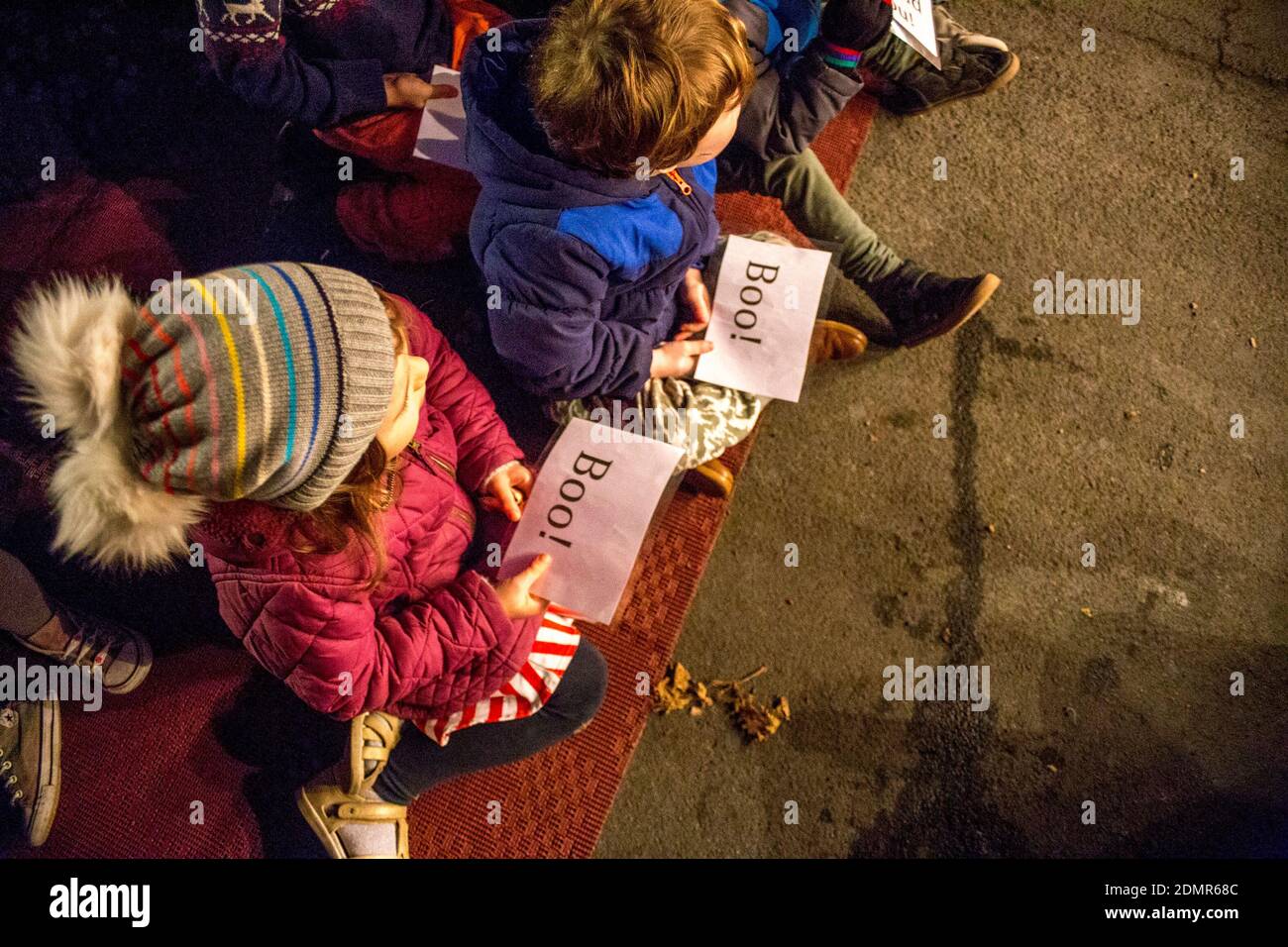 Pop-up Street Panto: The Scrooge. Walthamstow E17 2019 Stock Photo - Alamy