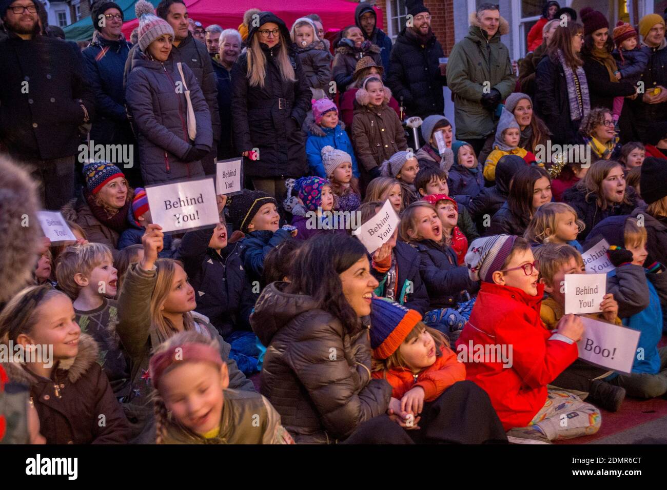 Pop-up Street Panto: The Scrooge. Walthamstow E17 2019 Stock Photo - Alamy