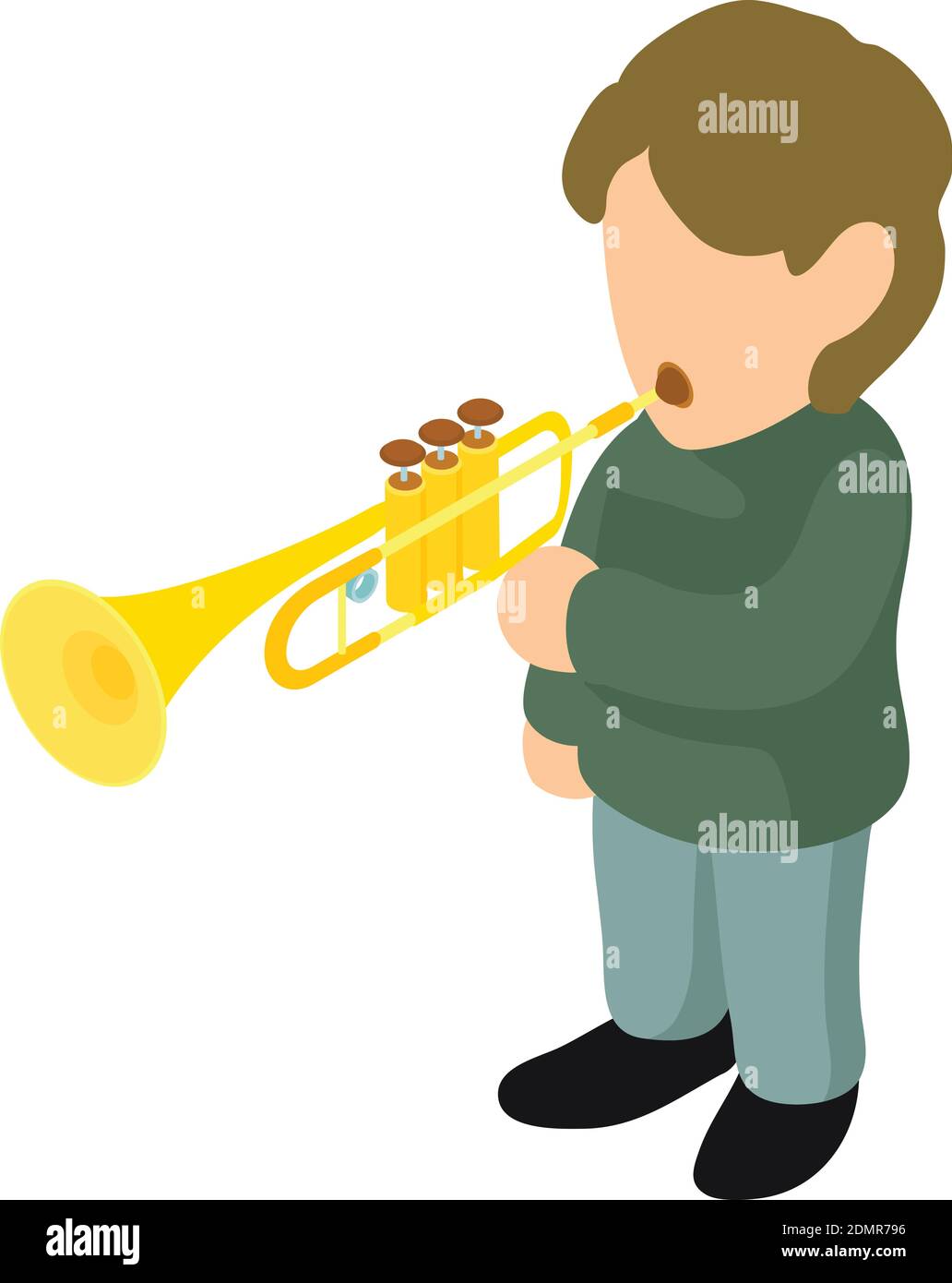 Trumpeter icon. Isometric illustration of trumpeter vector icon for web ...