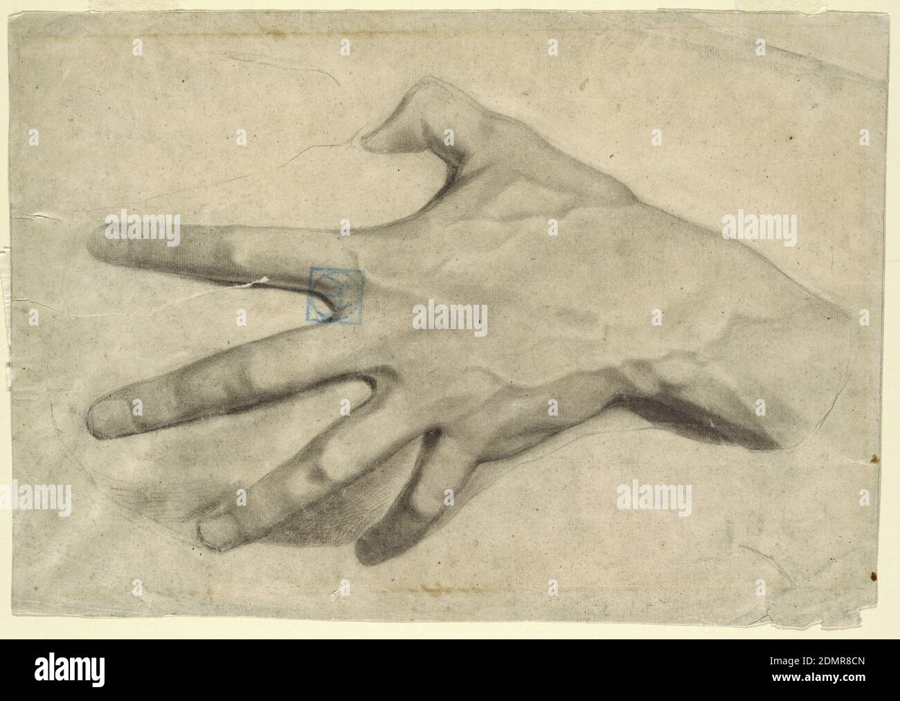 Study of a Hand, Leon Dabo, American, 1868–1960, Charcoal on cream laid ...