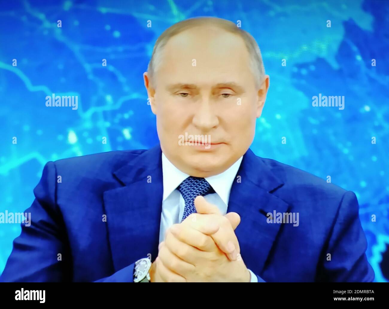 Russian President Vladimir Putin during a large annual press conference ...