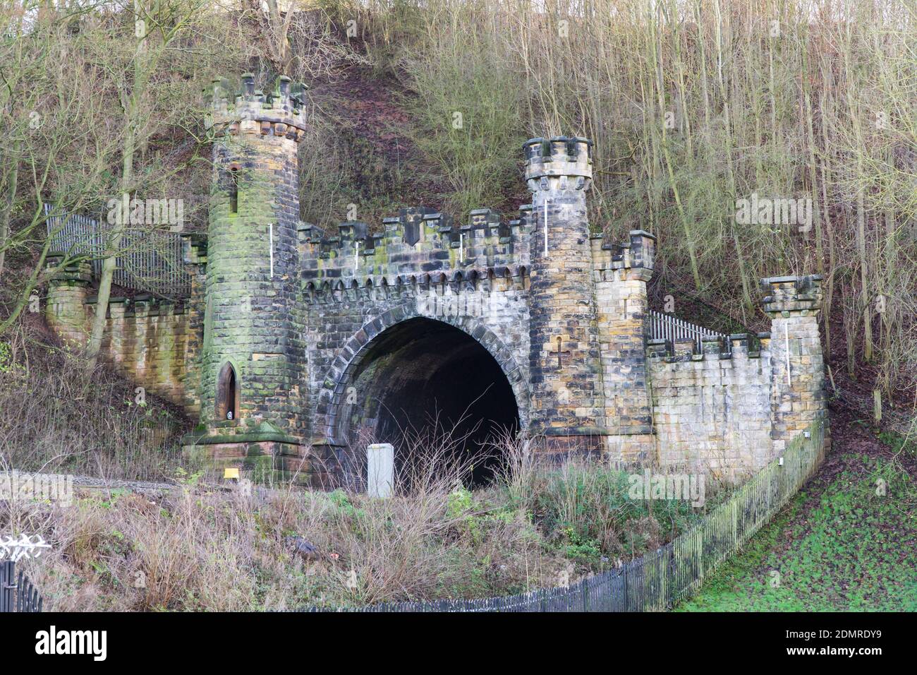 Castle style tunnel portal architecture Stock Photo - Alamy