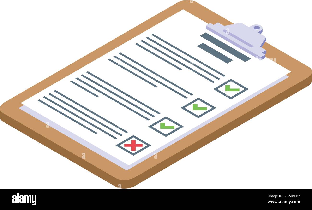 Clipboard assignment icon. Isometric of clipboard assignment vector icon for web design isolated ...