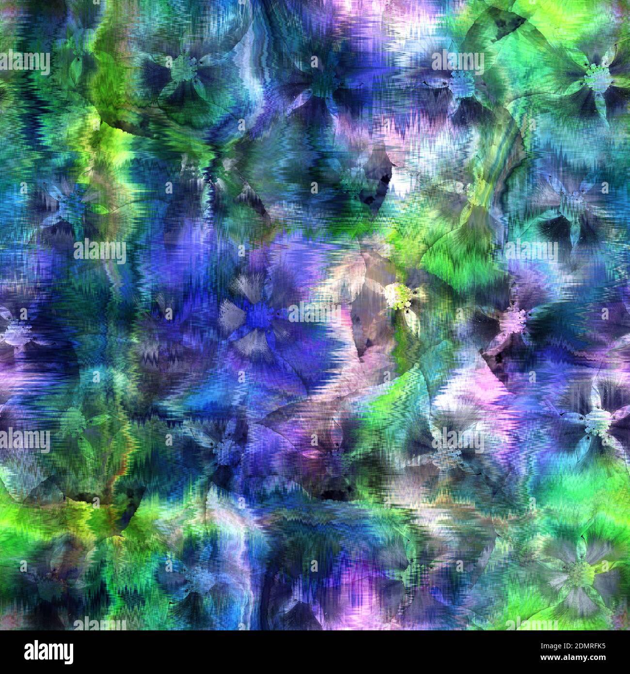 Seamless abstract color blobs with floral overlay Stock Photo - Alamy