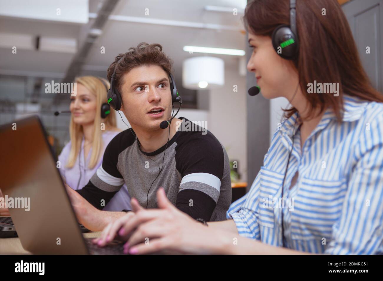 Attractive helpdesk operator on hi-res stock photography and images - Alamy