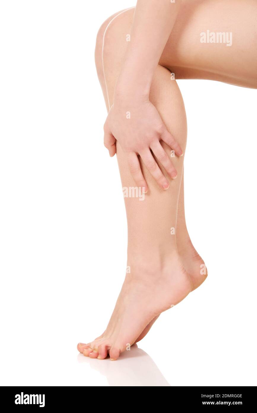 Low Section Of Woman Against White Background Stock Photo - Alamy