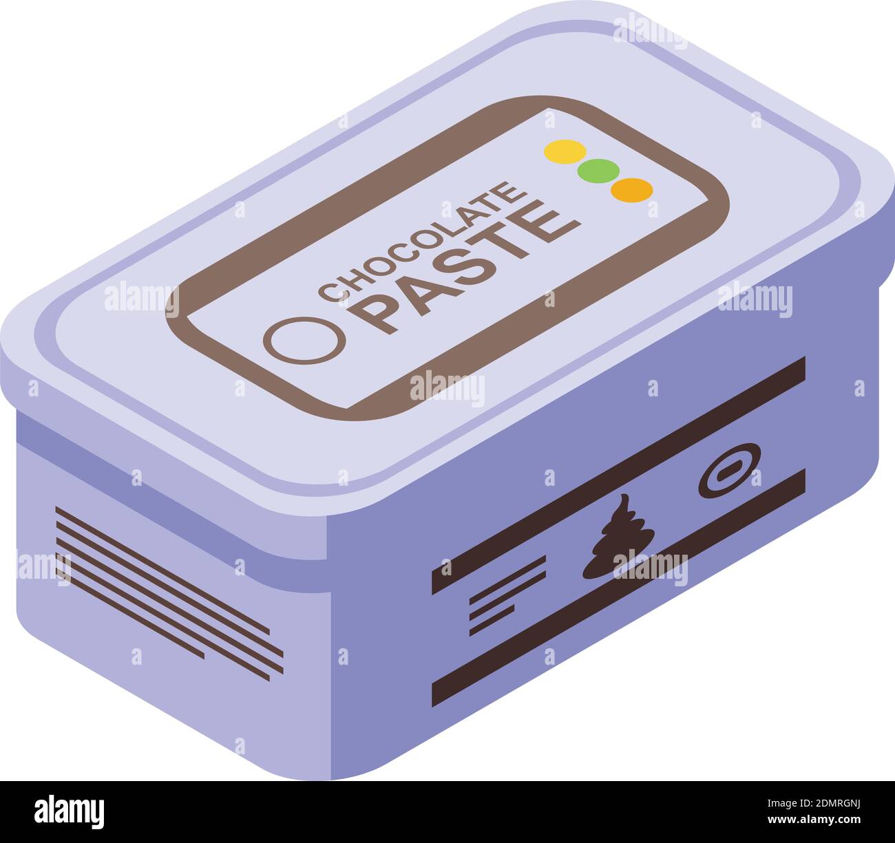 Chocolate paste box icon. Isometric of chocolate paste box vector icon ...
