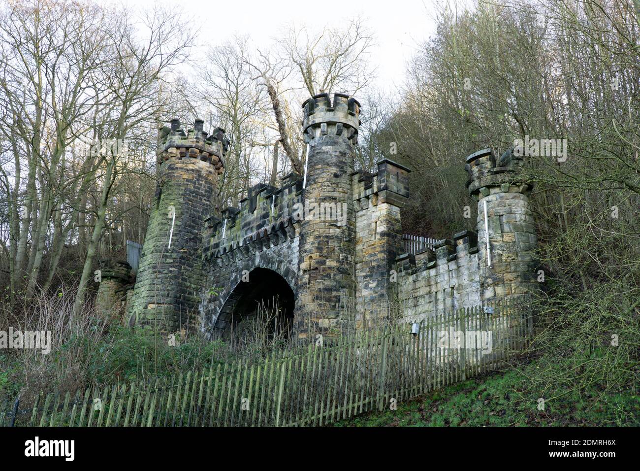 Castle style tunnel portal architecture Stock Photo - Alamy