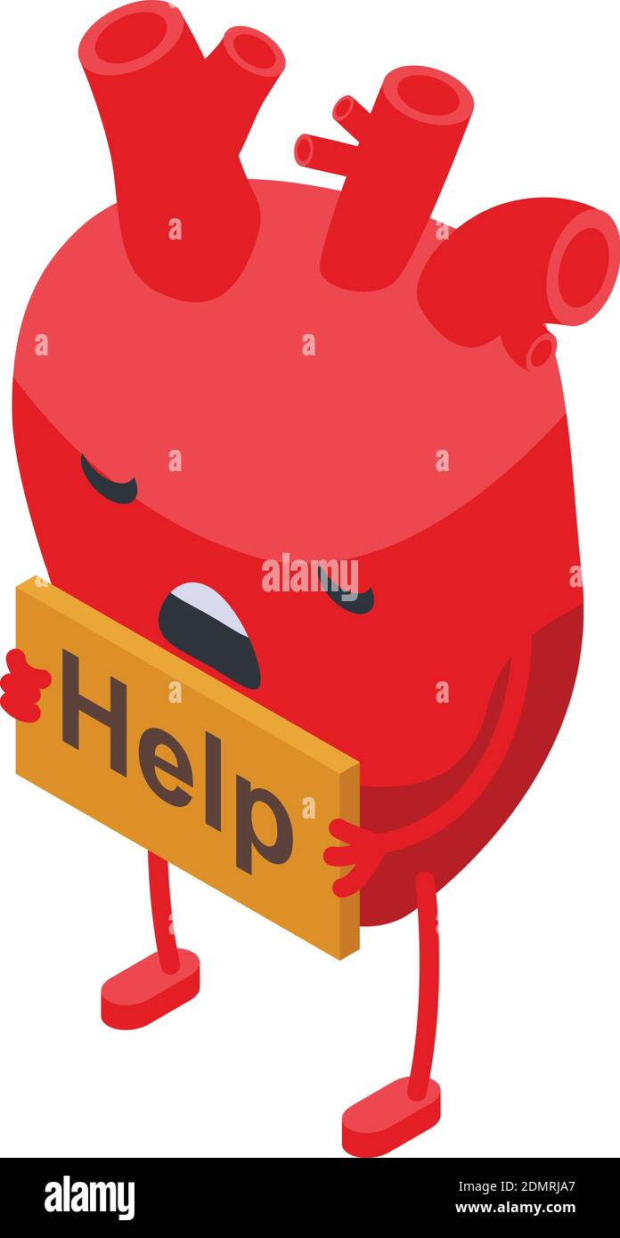 Help ill heart icon. Isometric of help ill heart vector icon for web ...
